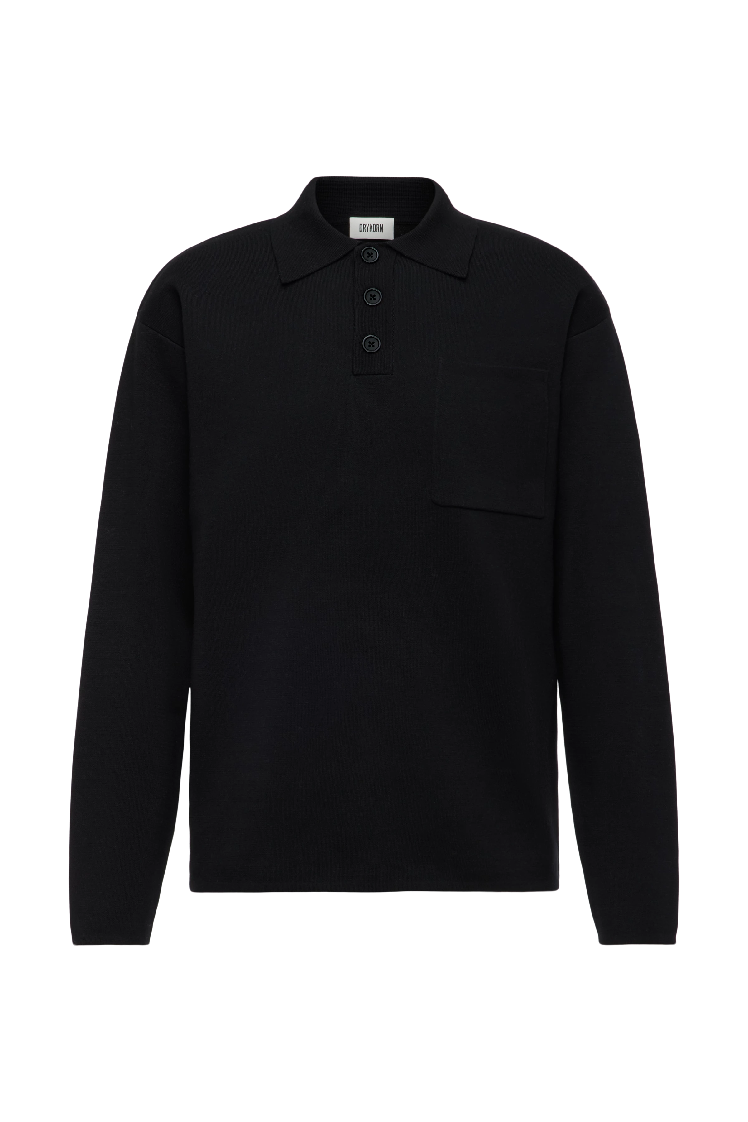 Herren Strick Poloshirt ELIASO in schwarz von DRYNAMIC