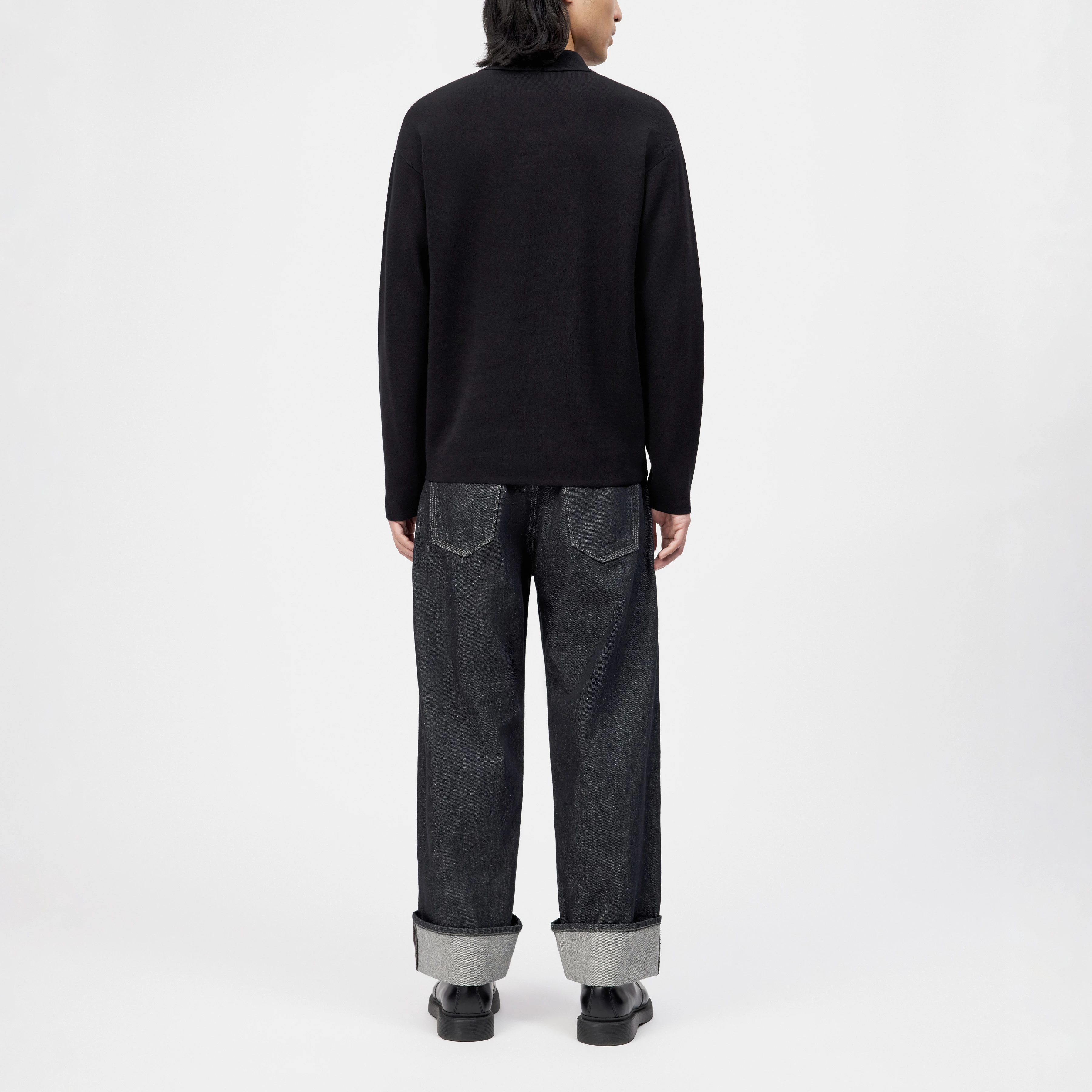 Herren Strick Poloshirt ELIASO in schwarz von DRYNAMIC