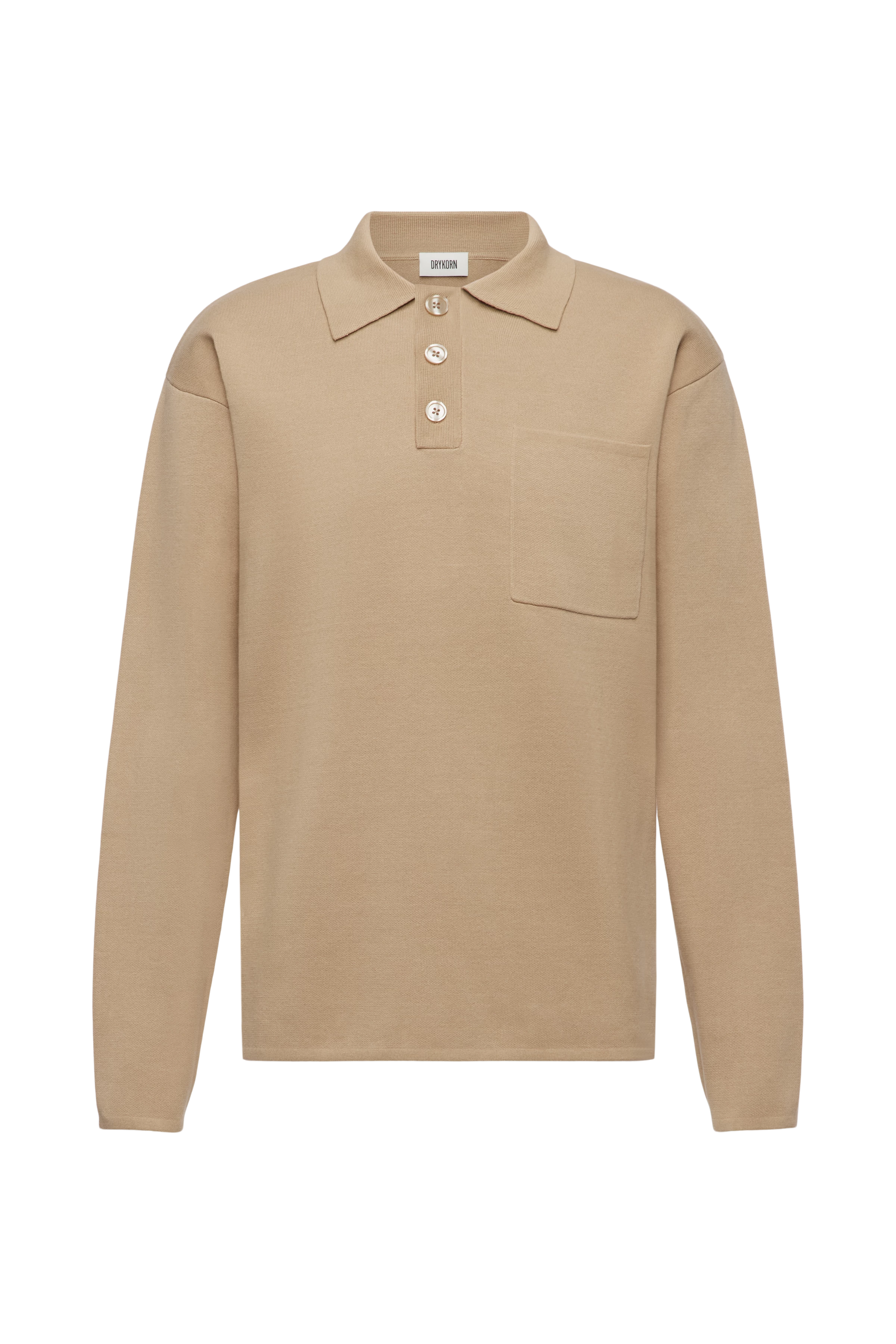 Herren Strick Poloshirt ELIASO in beige von DRYKORN