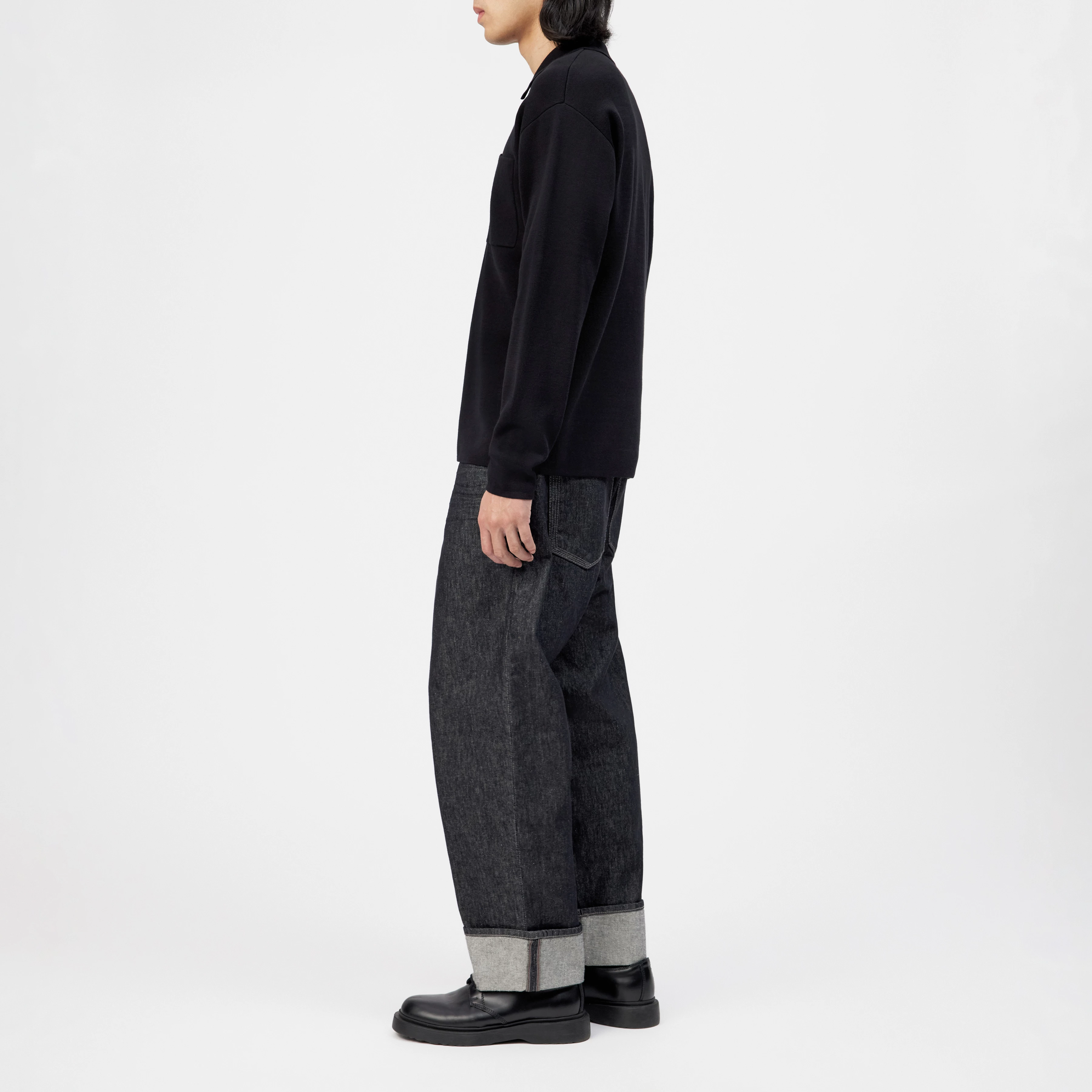 Herren Strick Poloshirt ELIASO in schwarz von DRYNAMIC